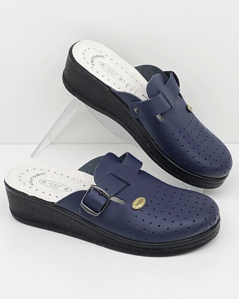 Damskie klapki medyczne z zakrytymi palcami Sanital Flex 708 blue ...